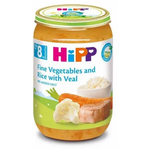 HIPP kašica povrće sa pirinčem i teletinom 220g 8M+