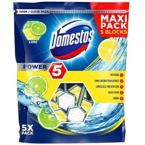 Domestos osveživač za WC šolju power 5 lime 5X55g