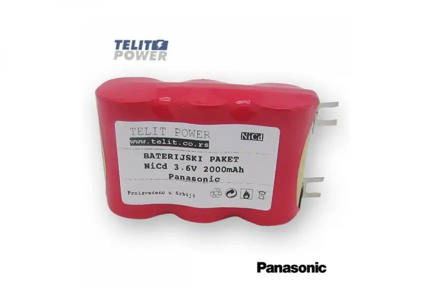 Baterija NiCd 3.6V 2000mAh Panasonic za usisivač