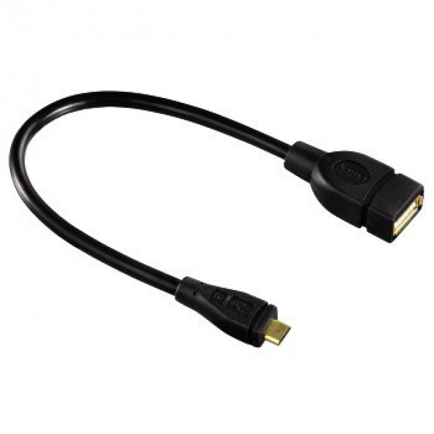 HAMA USB kabl, micro-B muski na USB-A zenski, 15cm