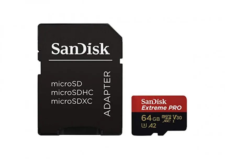 Sandisk sdxc 64gb micro extreme pro 200mb/s a2 c10 v30 uhs-i us+ad