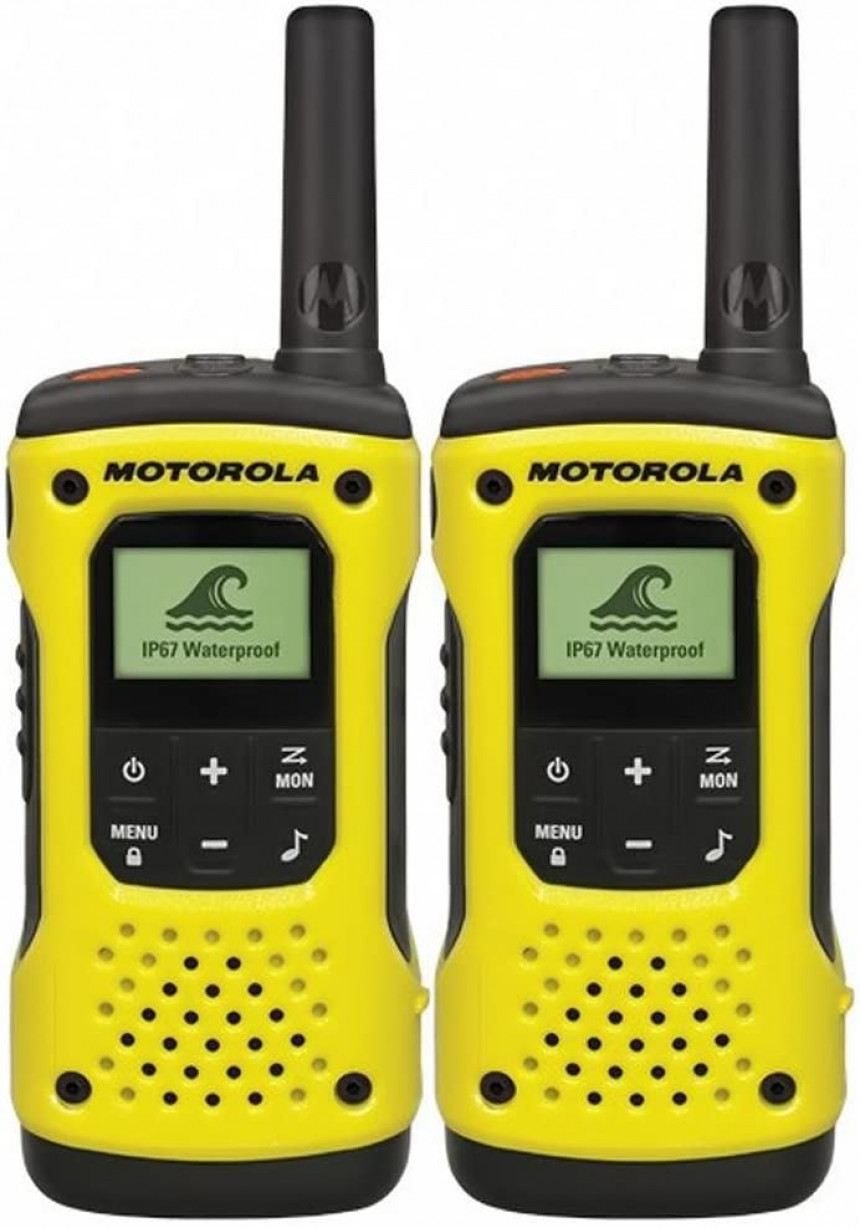 Voki toki Motorola Talkabout T92 H2O (par), IP67 vodootporna, 16 kanala na slobodnim frekvenc PMR446, 121 privatni kod, taster za uzbunu, LED lampa, microUSB punjač, dopunjive NiMH baterije, torbi...