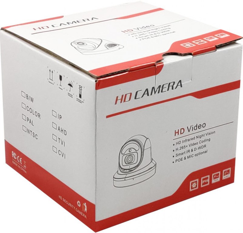 CAM-IP5MP-DHM20W GMB kamera 5 mpix APP P6SLite, 2.8mm 25m Full Color Dome, Audio MIC, POE 43069