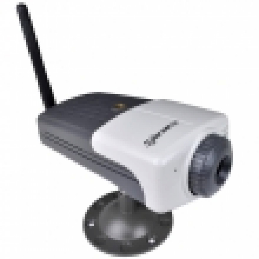 IP kamera Wireless-G, CMOS VGA 30fps velike osetljivosti 0.5 Lux, AWB i AGC, MPEG4 kompresija, WEP/WPA-PSK enkripcija, mikrofon, IPView softver za 16 kamera (SparkLAN CAS-630W)