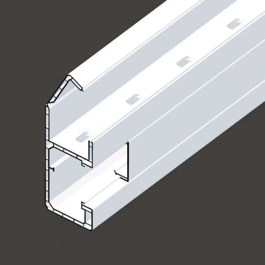 120x55mm KANAL parapetni Kopos PK sa poklopcem, 2 segmenta, IP40/IK07, samogasiv, direktno prima 45x45mm module: Efapel, Full, Legrand, OBO Bettermann, Schneider Electric (opciono dodatna pregrada...
