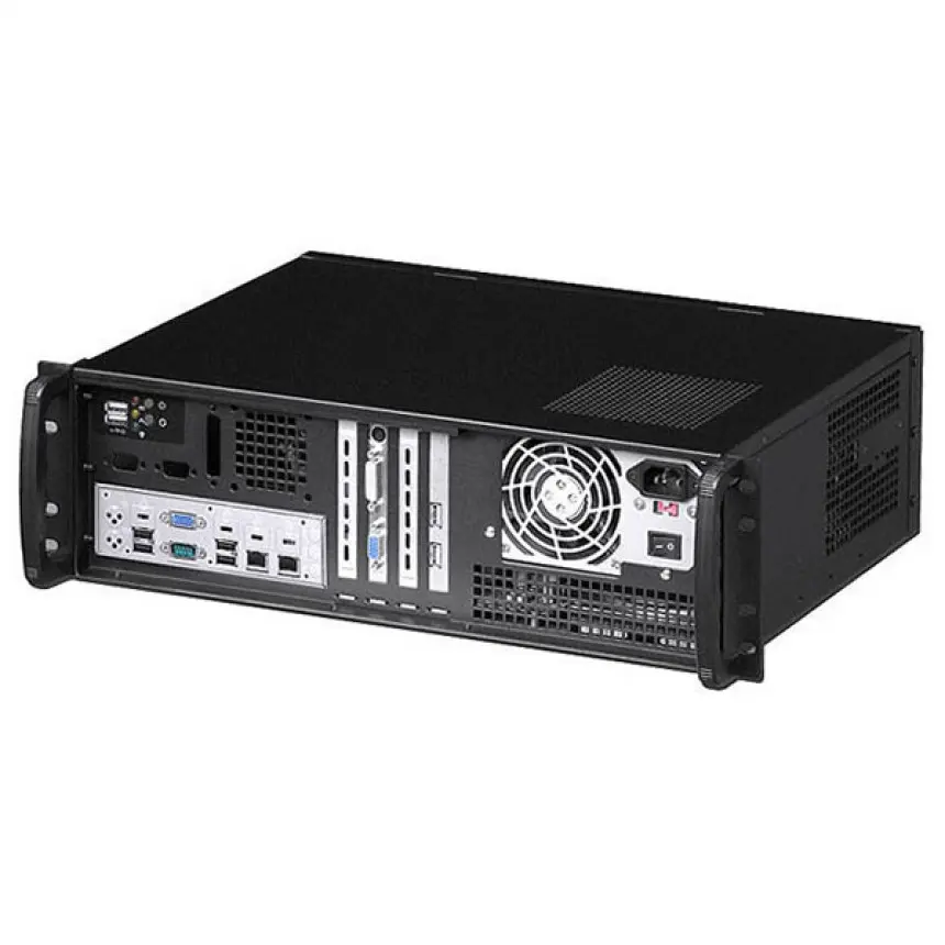 Rack-mount 3U/19" kućište, max. ATX 12"x9.6" MB format, ON/OFF + reset + 2 x USB 2.0 + 1 x 5.25" + 3 x 3.5" DriveBay + 4 x Card Slot sve napred, mesto za standardni ATX PSU, rack-mount/ wall-mount...