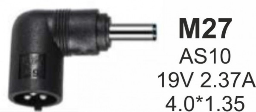 NPC-AS10 (M27) Gembird konektor za punjac 45W-19V-2.37A, 4.0x1.35mm 38971