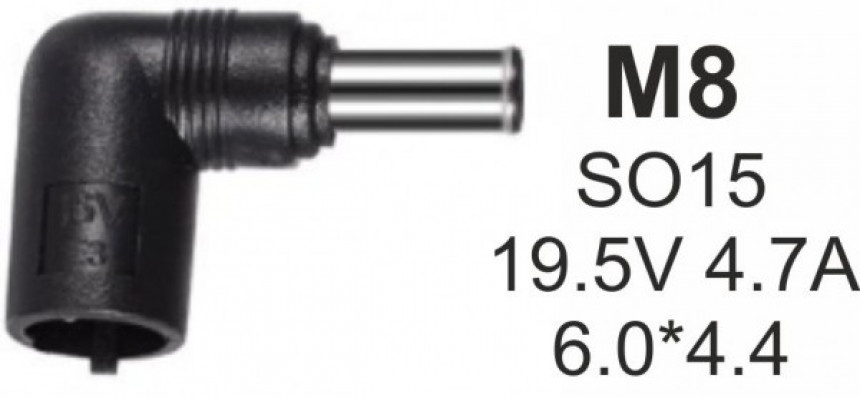 NPC-SO15 (M8) Gembird konektor za punjac 90W-19.5V-4.7A, 6.0x4.4mm PIN 38978