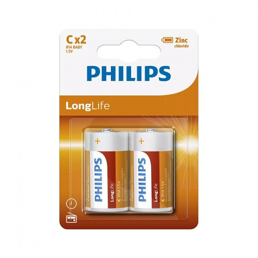 Philips Baterija Longlife R14/C 1.5V (1/2) 49497