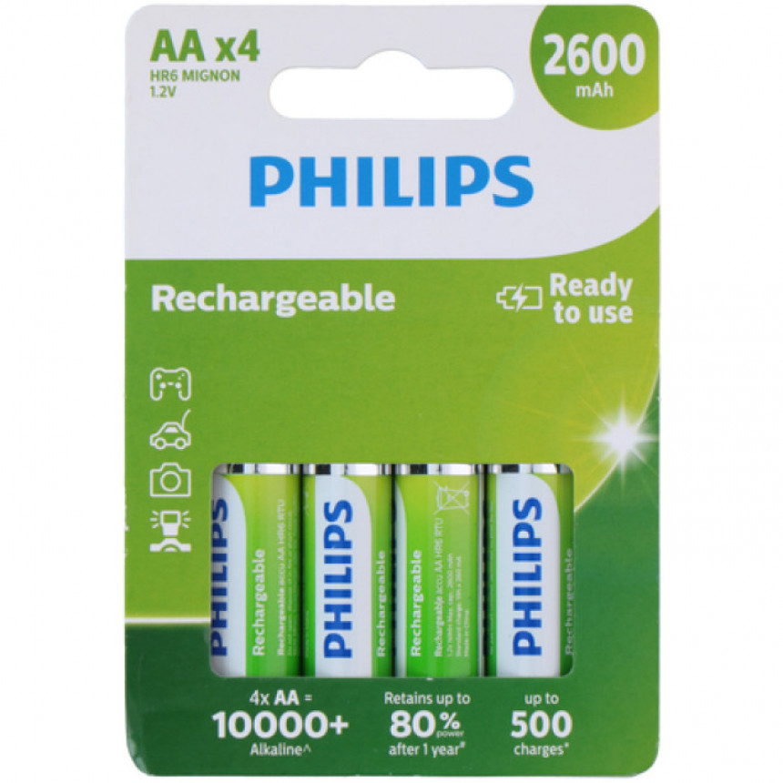 Philips Baterija AA NiMH 1.2V 2600mAh (1/4) 59520
