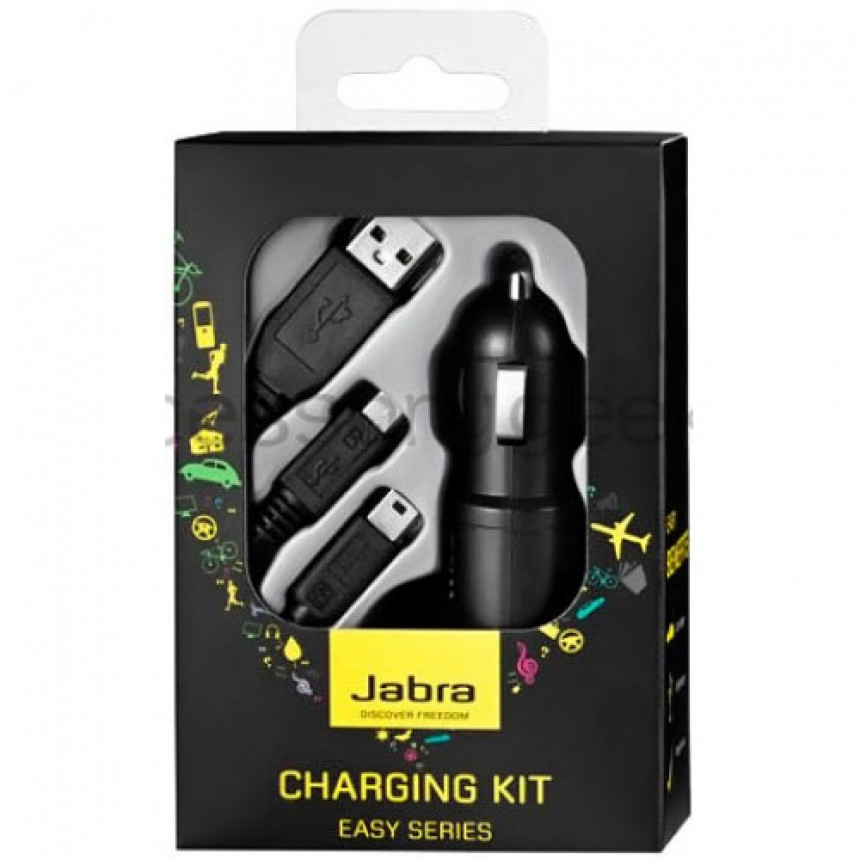 Jabra Car Charger Kit, komplet Mini & Micro USB kablovi 100-65000001-60
