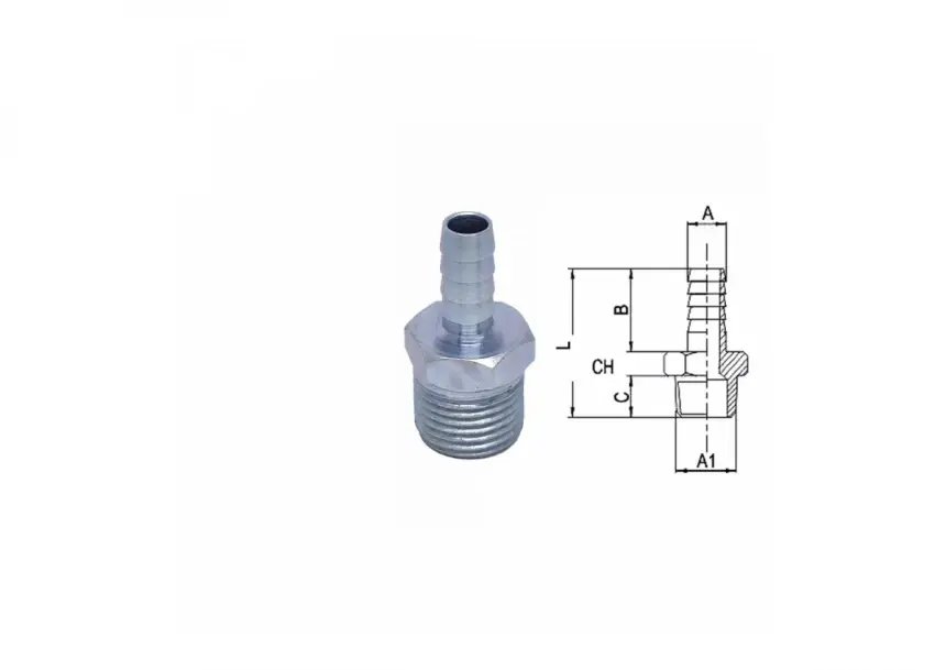 Adapter za creva 10mm muški 1/2''