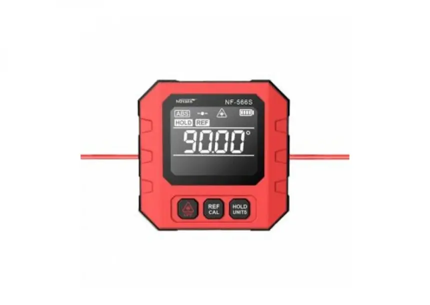 Noyafa NF566S digitalni merač nagiba (libela) – opseg merenja 4 x 90°, aluminijumsko kućište, laserski pokazivač ugla, rezolucija 0.02°, preciznost ±0.2°, 4 jedinice merenja