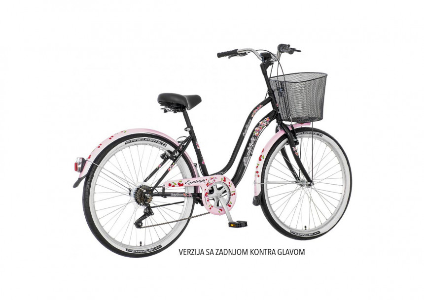 Bicikl EXPLORER CHERRY BLOSSOM CRNO ROZA BELA 26"18" LAD261KKCR