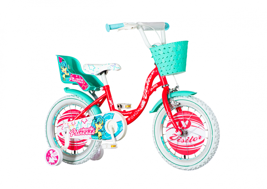 Dečiji bicikl Visitor Cosmic princess 16" roze tirkiz bela 2020 COS160