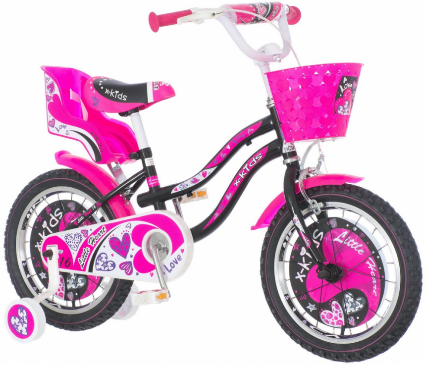 Dečiji bicikl X-Kids Little Heart 16" Roze-crna 1160001