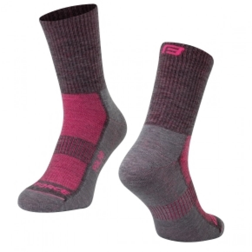 Čarape FORCE POLAR sivo-pink L-XL 42-47(merino)