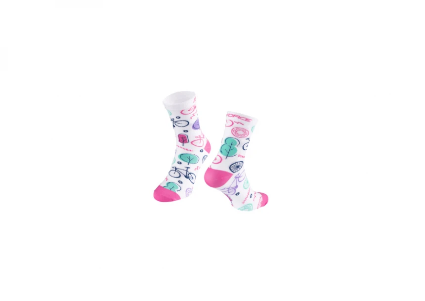Čarape FORCE CRUISE belo-roze L-XL 42-47
