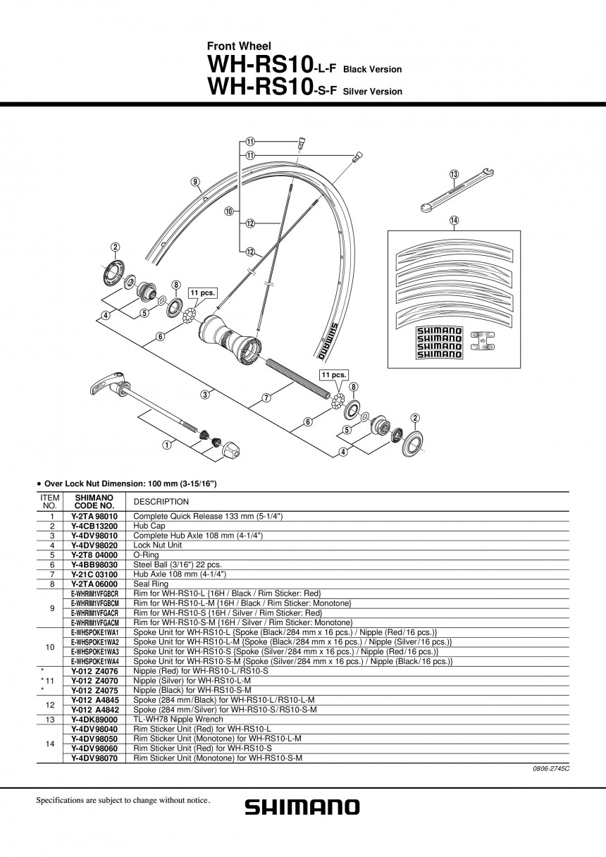 NIPLA SHIMANO ZA WHRS10 SILVER Y012Z4070 SHIMANO