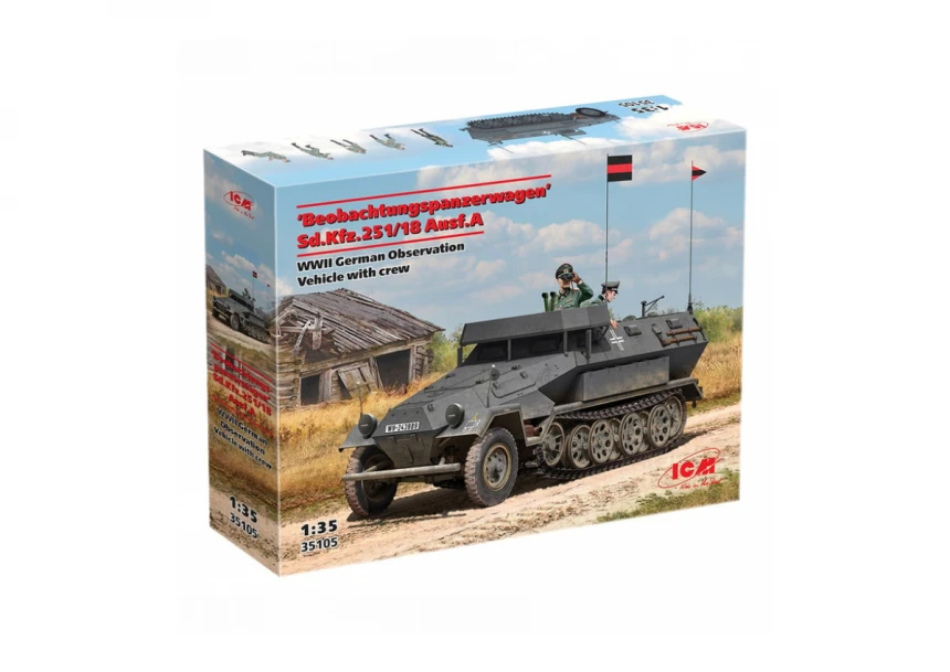 Model Kit Military - Sd.Kfz.251/18 Ausf.A WWII German Observation Vehicle 1:35