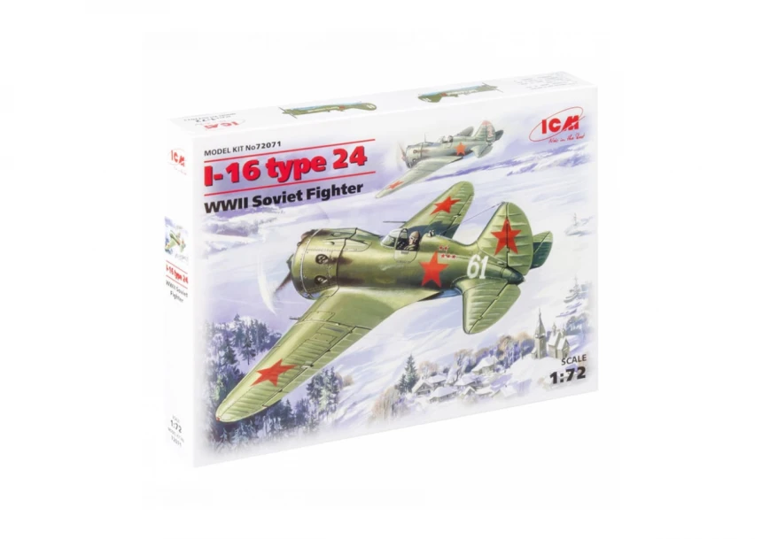Model Kit Aircraft - I-16 Type 24, WWII Soviet Fighter 1:72