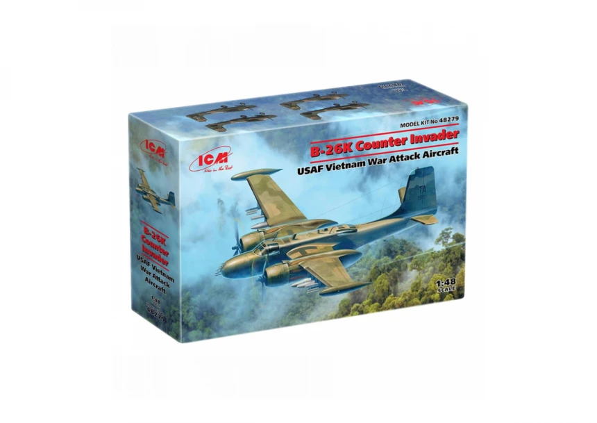 Model Kit Aircraft - B-26K Counter Invader USAF Vietnam War Attack Aircraft 1:48