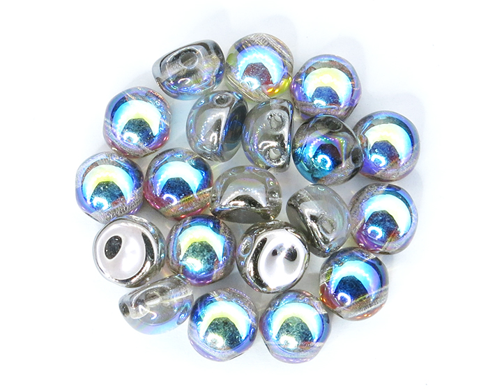 2-hole Cabochon 00030/98537 Crystal Graphite Rainbow (10kom)