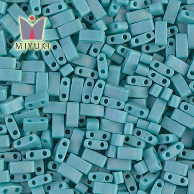 HTL-0412FR Miyuki Half Tila Beads – Opaque Turquoise Green Matted AB (3gr)