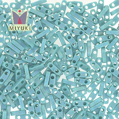 QTL-0412FR Miyuki Quarter Tila Beads – Opaque Turquoise Green Matted AB (3gr)