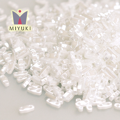 QTL-0420 Miyuki Quarter Tila Beads – White Pearl Ceylon (3gr)