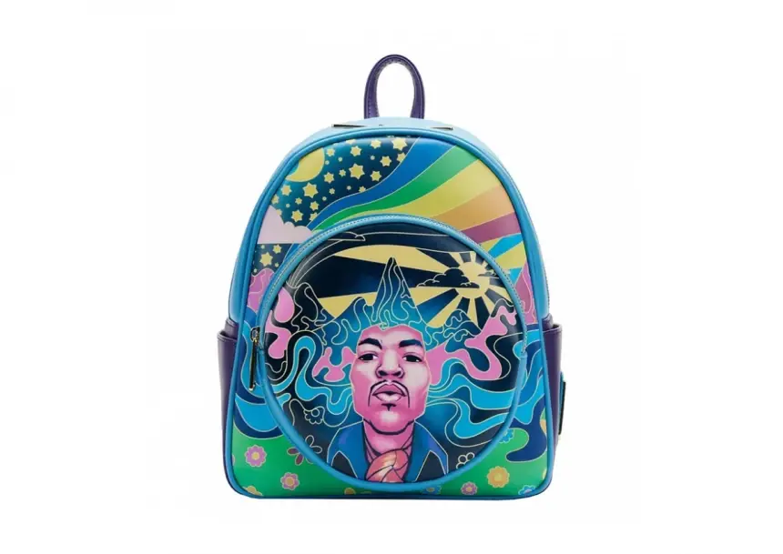 Jimi Hendrix Psychodelic Landscape Zip Mini Backpack