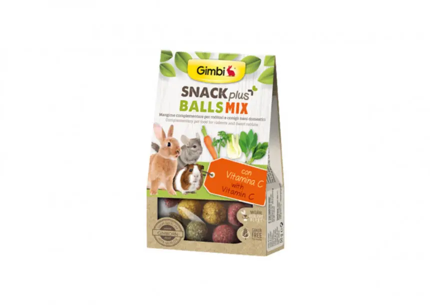 GIMBI SNACK PLUS BALLS MIX poslastica za glodare 50g