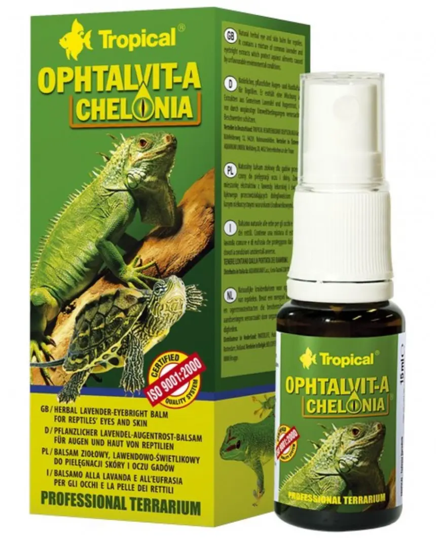 OPHTALVIT-A CHELONIA PREPARAT SA EKSTRAKTOM LAVANDE I VIDCA ZA ZASTITU OCIJU I KOZE REPTILA 15 ML