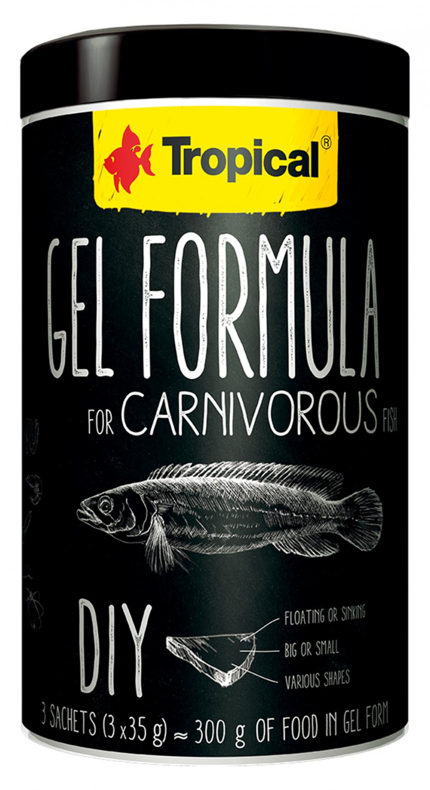 GEL FORMULA FOR CARNIVOROUS FISH 1000ML/105G (3x35g)