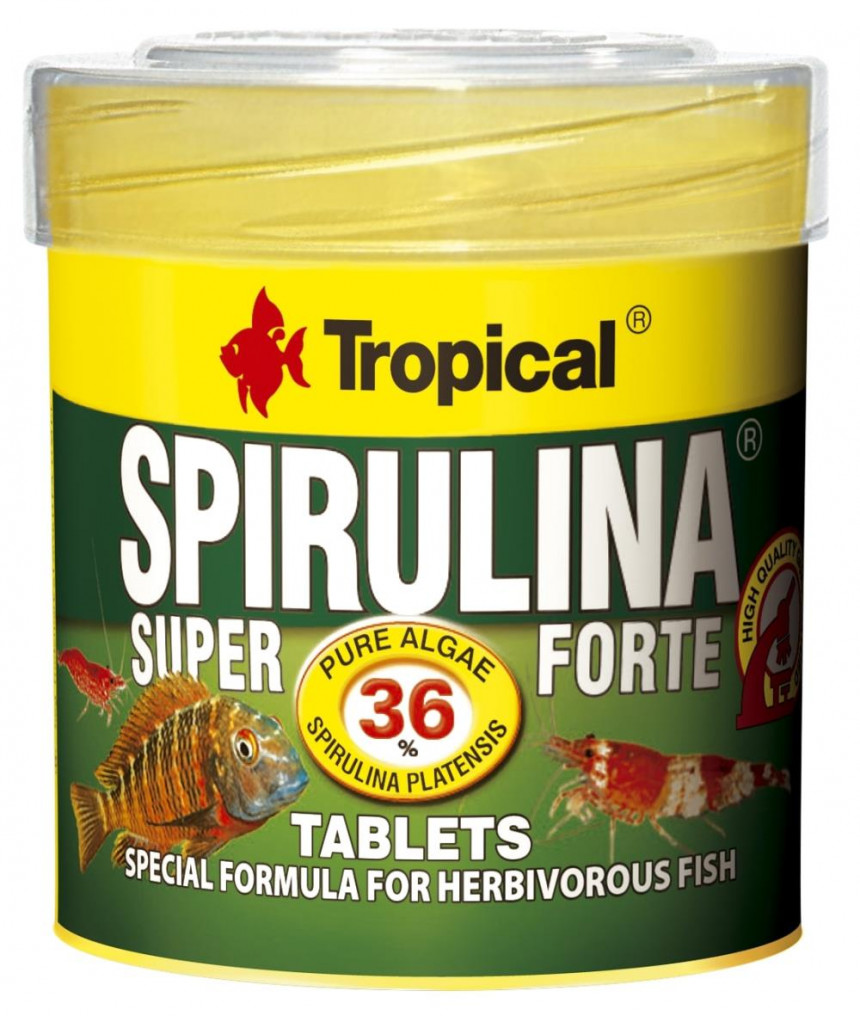 SUPER SPIRULINA FORTE Hrana sa visokim sadrzajem spiruline (36%) za ribice u obliku tableta 50 ml - 36 g oko 80 kom