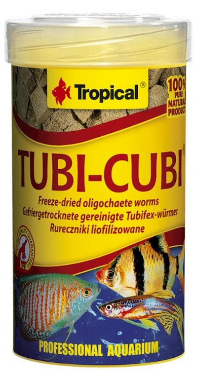 TUBI CUBI Osuseni tubifeks - hrana za ribe i reptile u obliku kockica 100 ml - 10 g