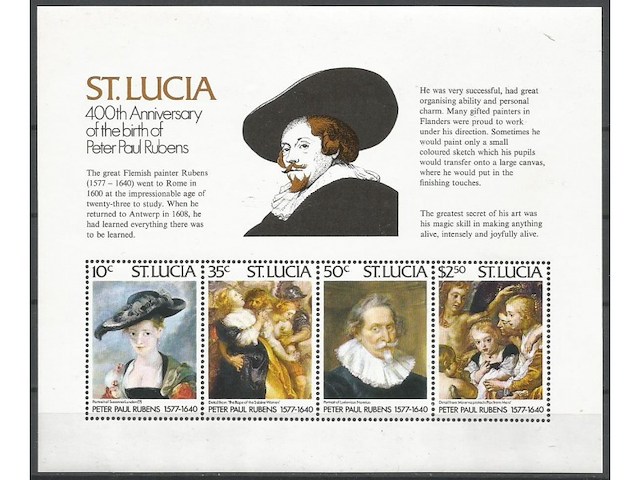 St. Lucija,400 god rođenja-P.P.Rubens 1977.,blok,čisto