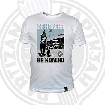 Bela dečija majica "Sa kolena na koleno" FK Partizan (vel. 2-6) 3743