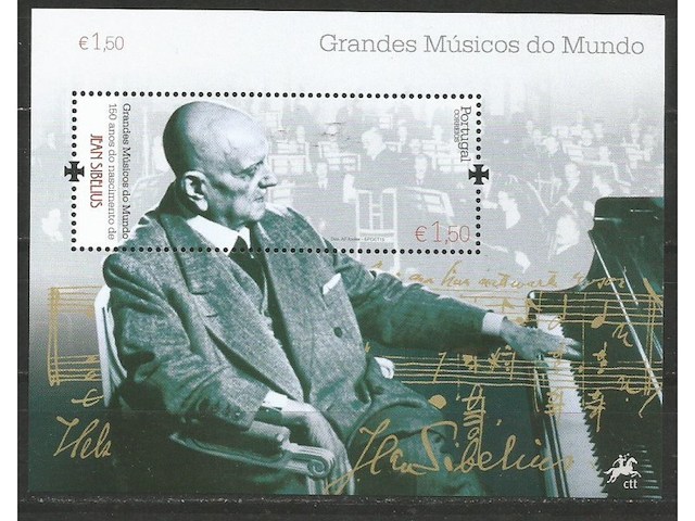 Portugal,150 god rođenja-J.Sibelius 2015.,blok,čisto