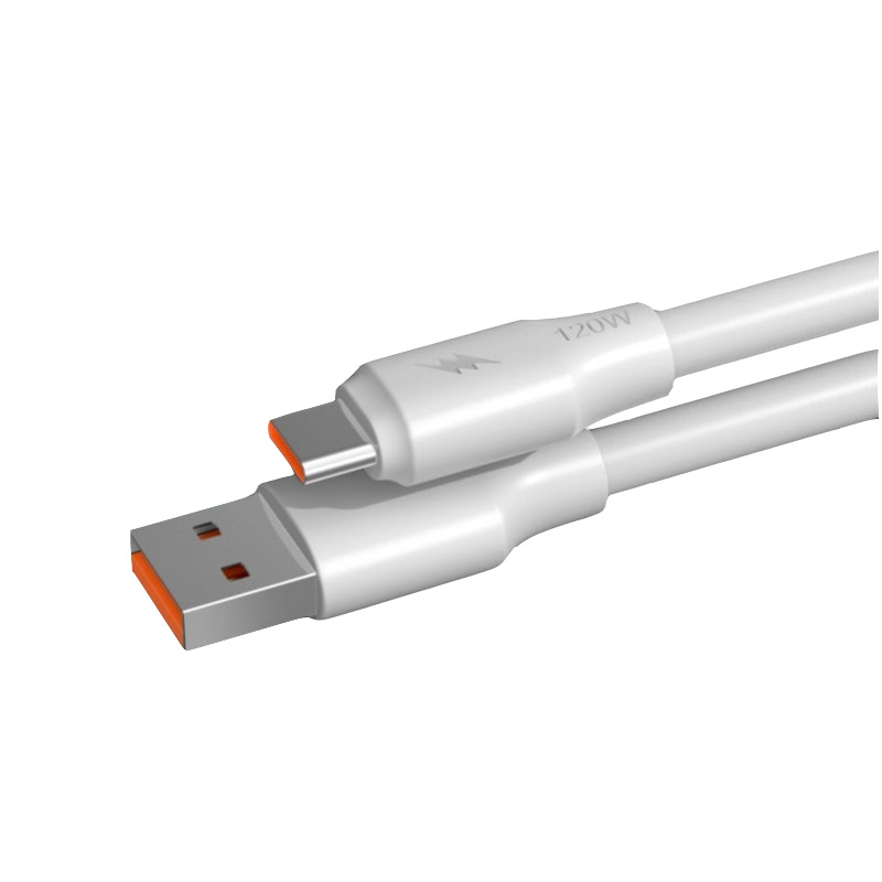 Data kabl KONFULON DL25, 5A, 120W, USB na Type C beli 1m