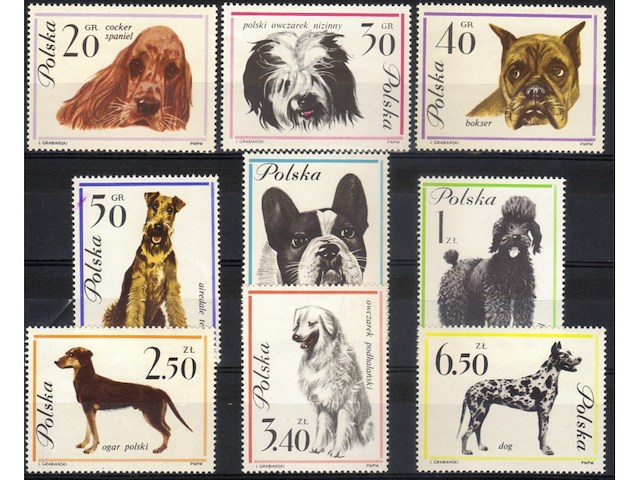 Poljska,Fauna-Psi 1963.,čisto