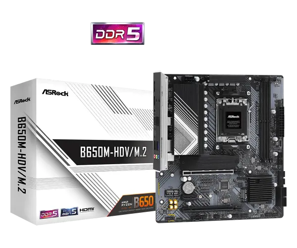 ASROCK Matična ploča AM5 B650M-HDV/M.2 crna