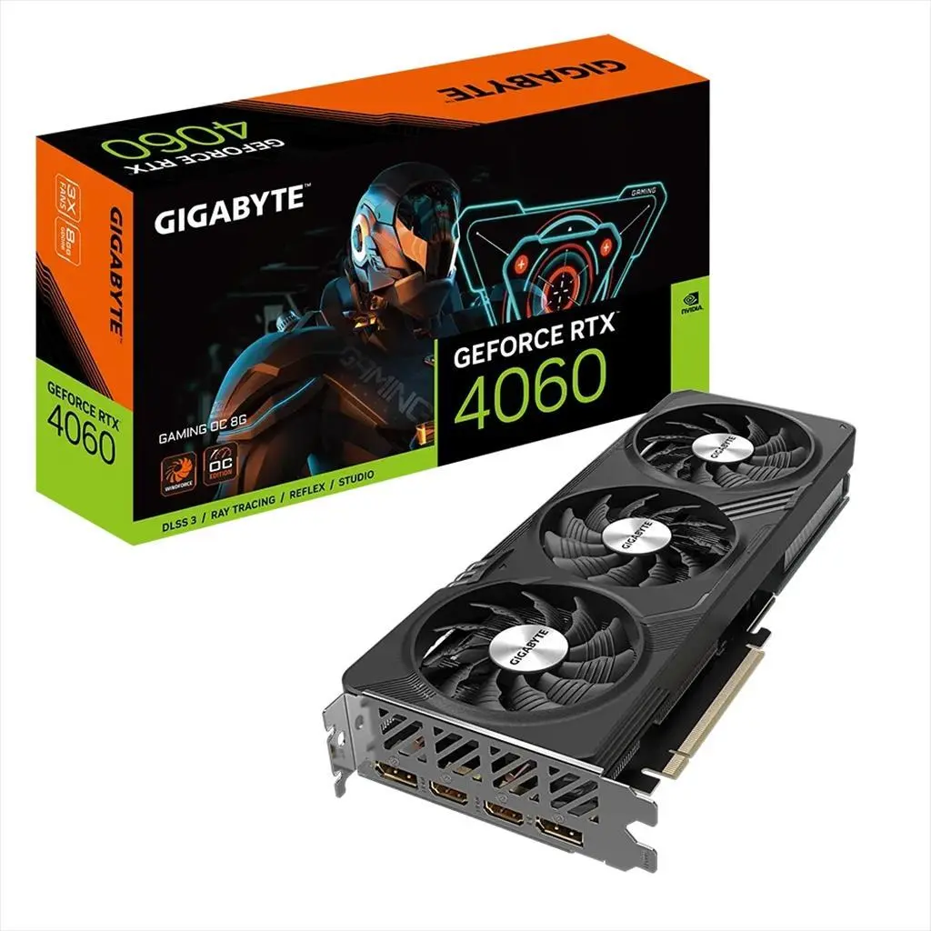 GIGABITE VGA RTKS 4060 GAMING OC 8GB GDDR6, 3kDP, HDMI, GV-N4060GAMING OC-8GD