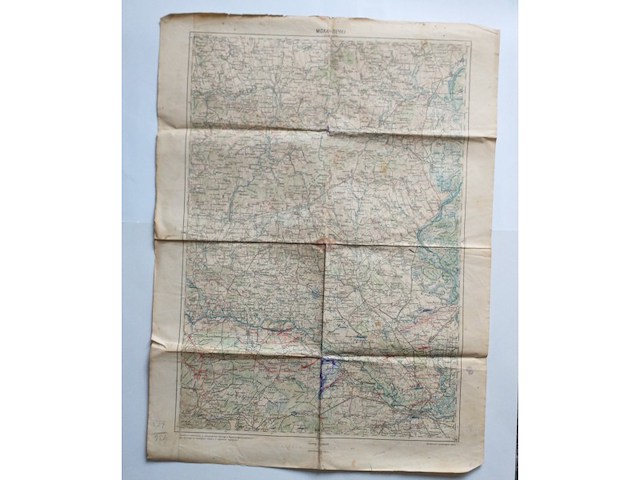 mapa - karta MOHAČ-PEČUJ Stoni Beograd 1917.