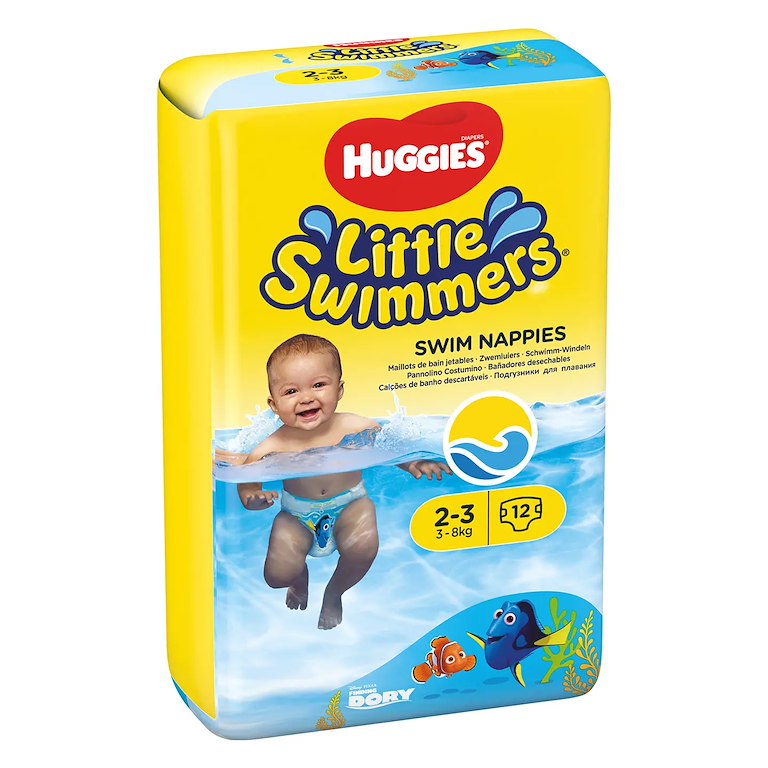 Huggies Pelene za kupanje Little Swimmers, Veličina 2-3, 3-8kg, 12 komada