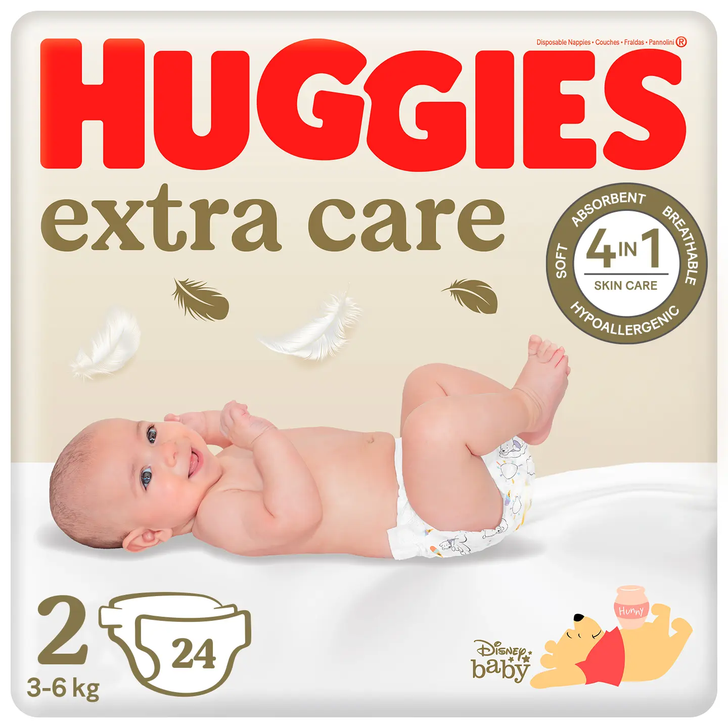 HUGGIES Extra Care Pelene za bebe, 3 - 6 kg, 24 kom