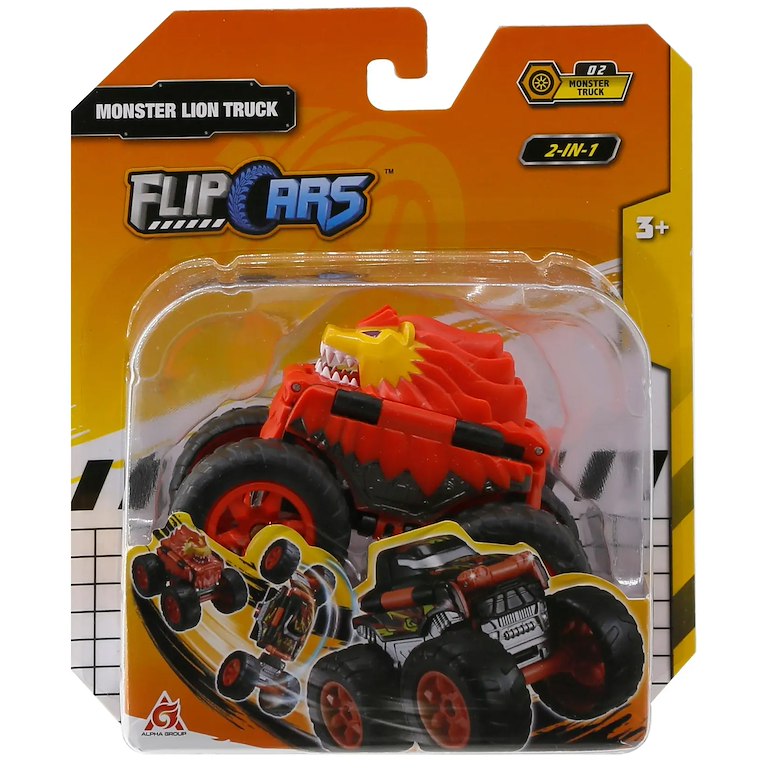 FLIP CARS Automobilčić 2u1 Monster Lion Truck