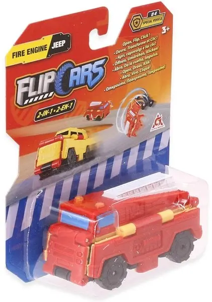 FLIP CARS Kamiončić 2u1 Fire Engine & Jeep