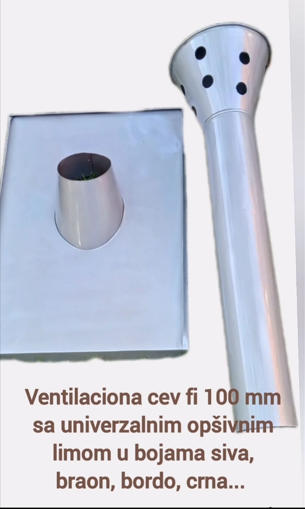 Ventilacione cevi fi 100 mm sa univerzalnim opšivnim limom