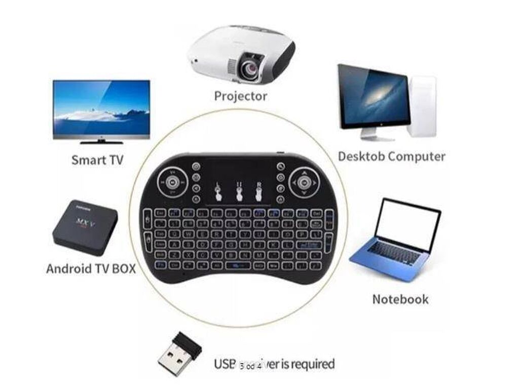 Tastatura mini WiFi tastatura sa funkcijom miša, Touchpad-om sa